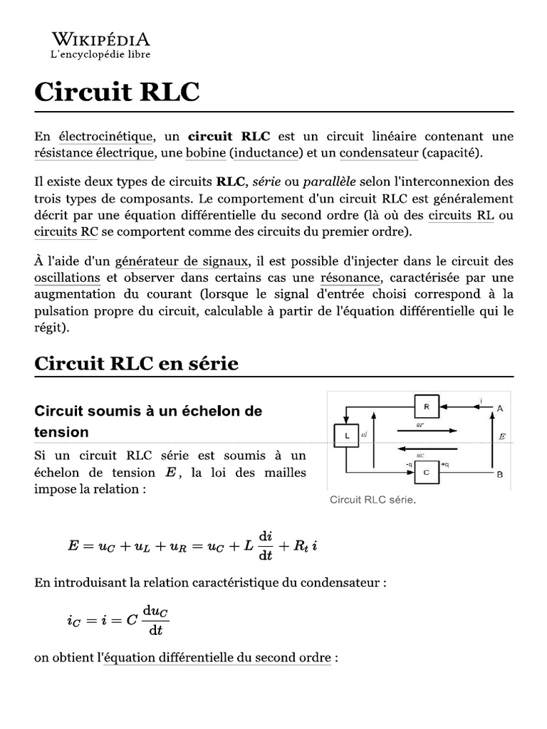 Circuit RLC | PDF