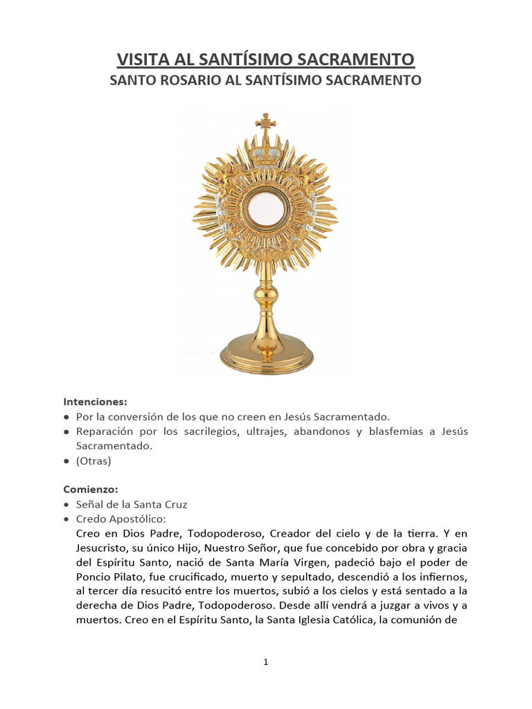 Rosario y Visita al Santísimo Sacramento | PDF | eucaristía | orador ...