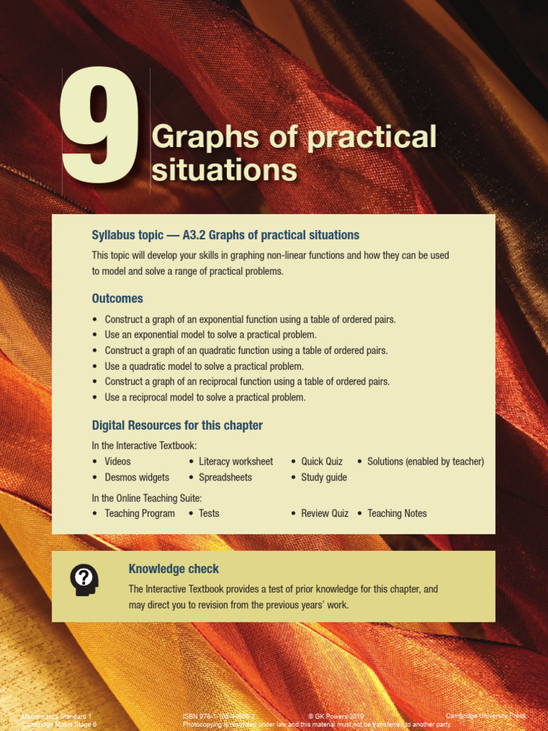 Cambridge 12 Standard 1 - CH 9 - Graphs of Practical Situations | PDF ...