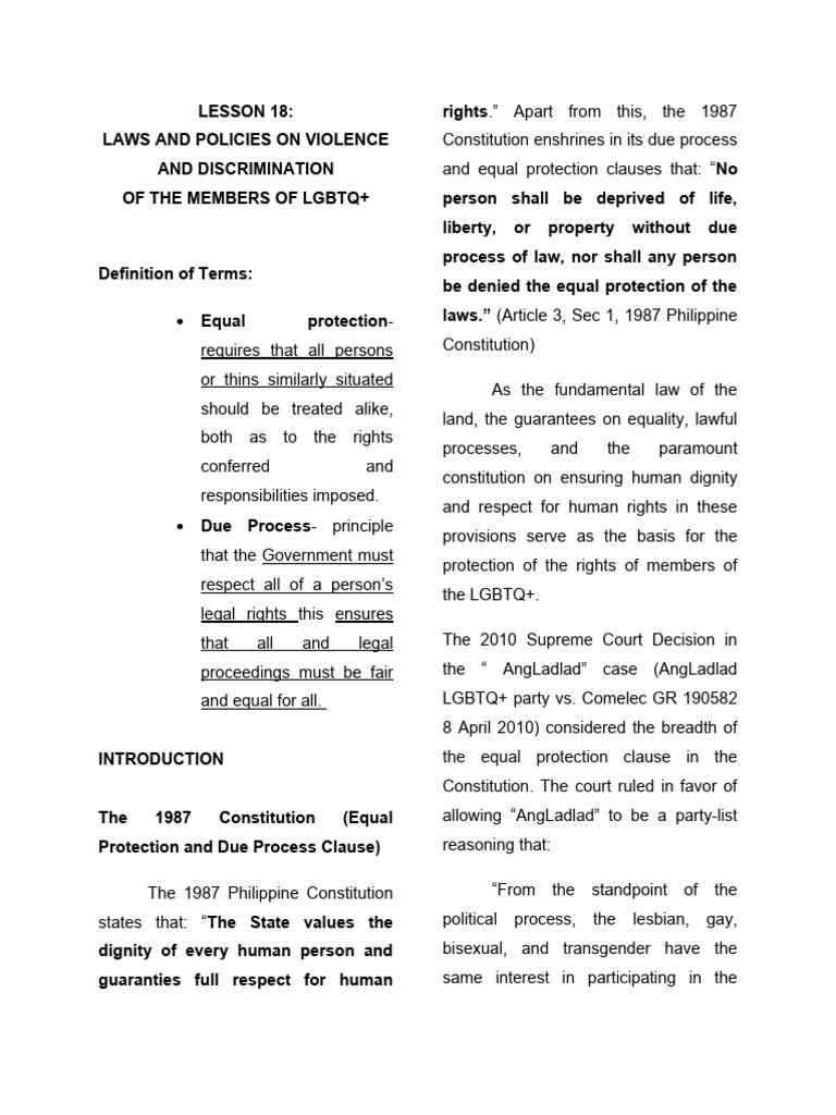 Topic 18. Reviewer | PDF | Equal Protection Clause | Discrimination