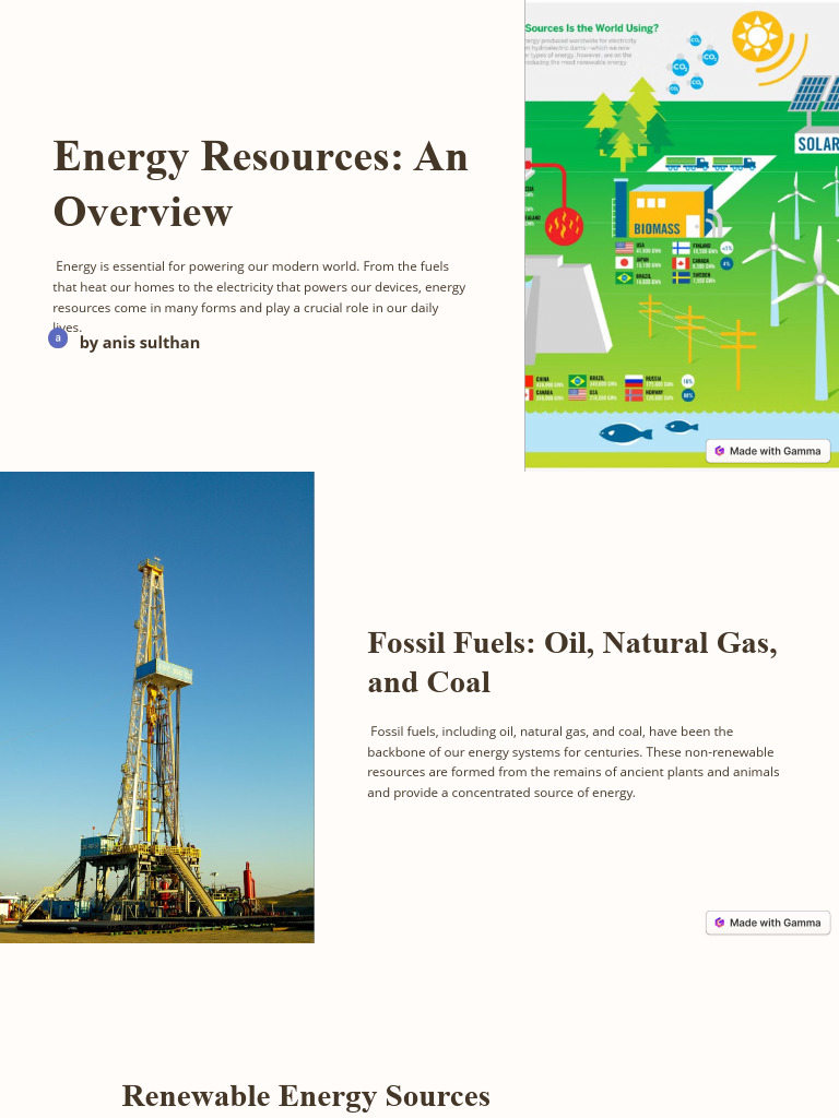 Energy Resources an Overview | PDF | Energy Development | Renewable Energy