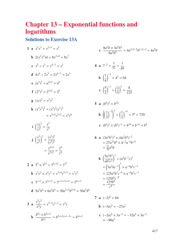 Cambridge Methods 1/2 - Chapter 13 Exponentials and Logs | Download Free PDF | Special Functions ...