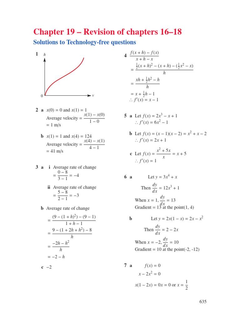 Cambridge Methods 1/2 - Chapter 19 Revision of 16 To 18 | PDF | Area ...