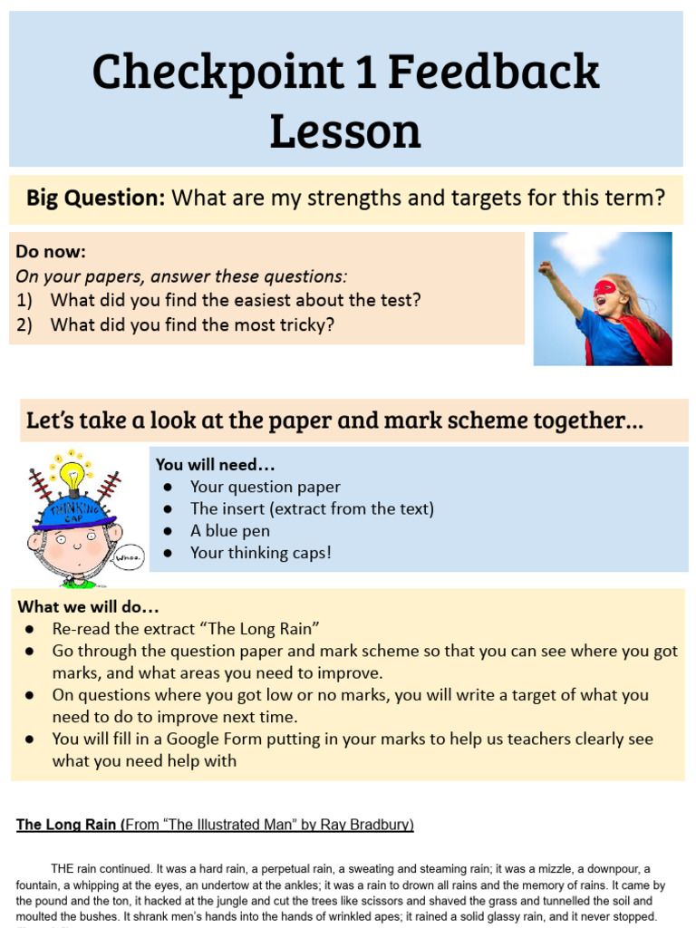 2024 Year 9 Checkpoint 1 Feedback Lesson | PDF | Human Communication | Syntax
