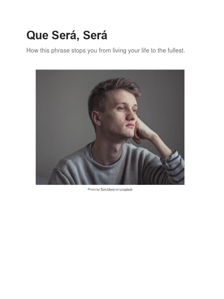 Que Será Sera | PDF