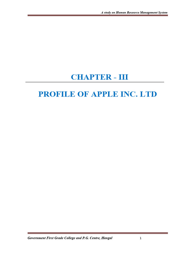 Chapter 3 Apple Inc. Company Profile | Download Free PDF | Apple Inc. | Ios