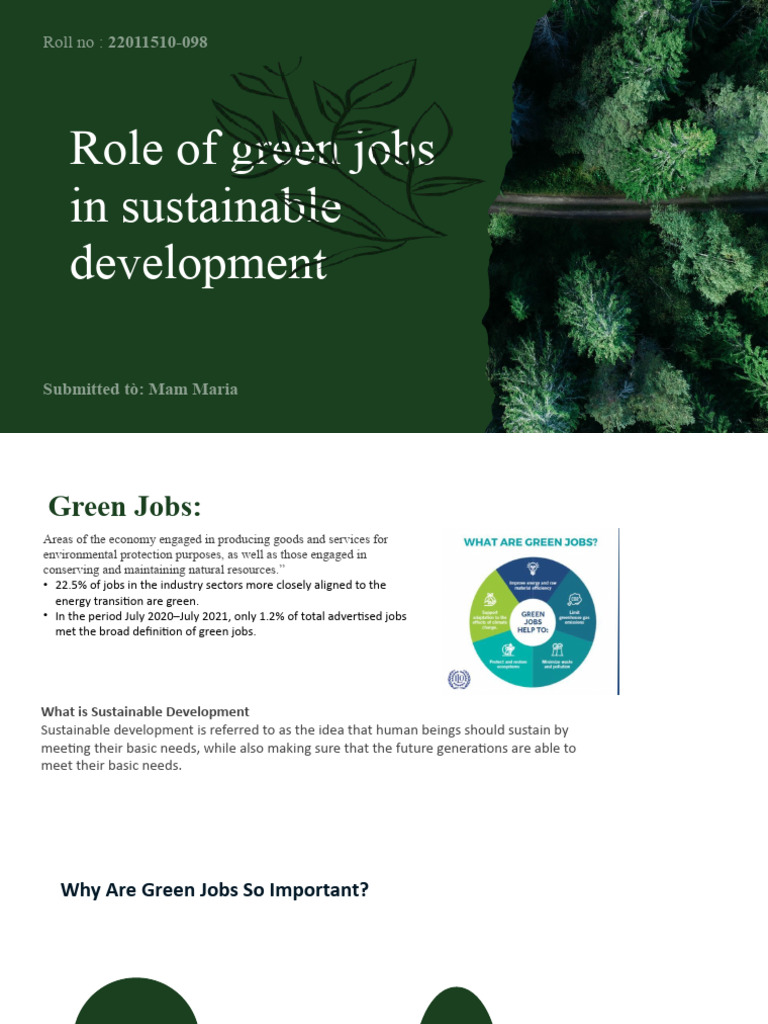Economics Presentation | PDF | Climate Change Mitigation | Green Job
