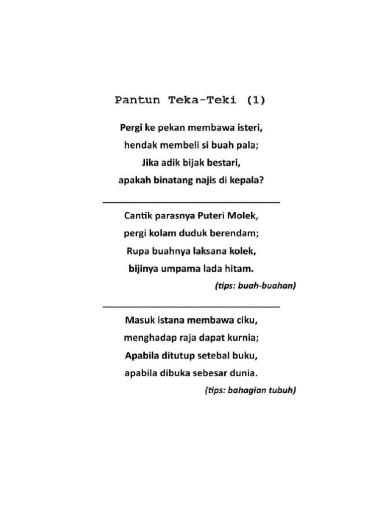 Contoh Pantun | PDF
