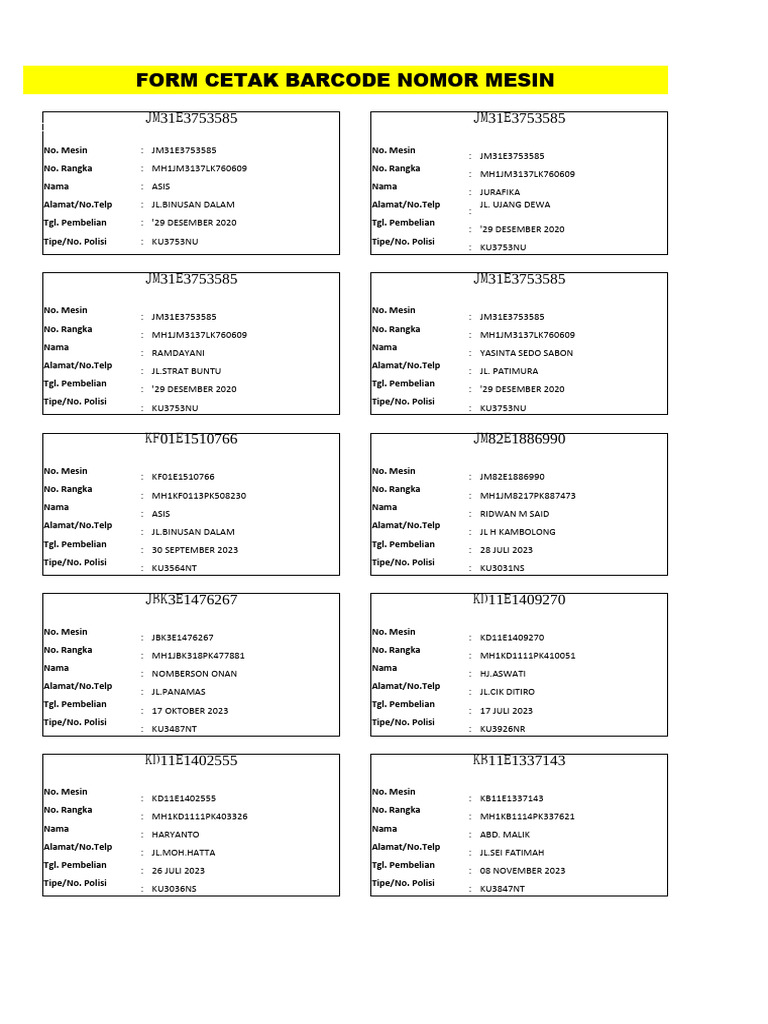 Barcode Print Gas | PDF
