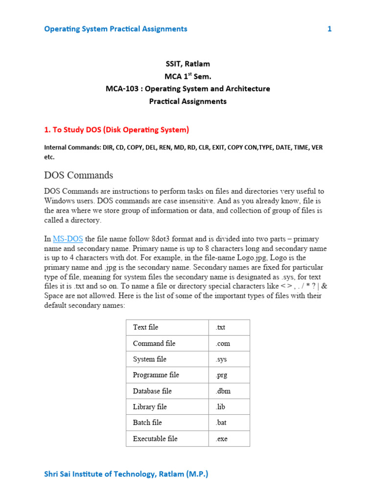MCA 1 Sem OS Practical Assignments Solution 2022-23 | PDF | Computer File | Scheduling (Computing)