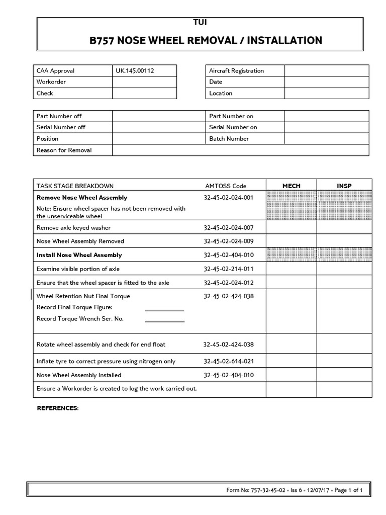 757 32 45 02 B757 NOSE WHEEL REMOVAL INSTALLATION Iss6 PDF