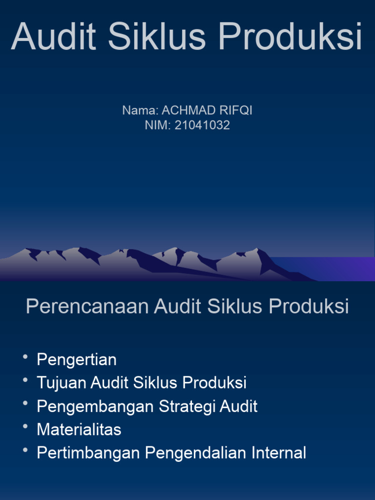 Audit Siklus Produksi dan Strategi Kontrol | PDF