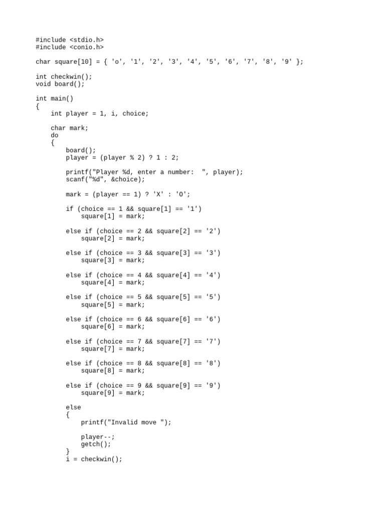 TicTacToe Game | PDF | Computer Programming | Computing