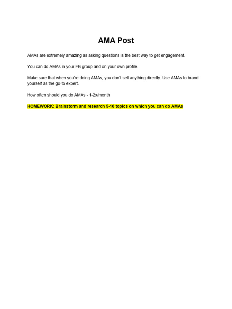 Effective AMA Strategies for Engagement | PDF