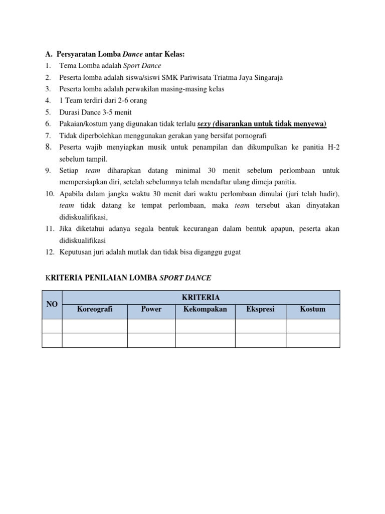 Ketentuan Lomba Akhir Semester | PDF