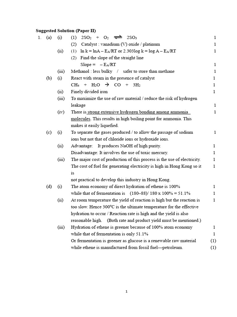 QC F6 Chem Mock 201920 P2 Ans | PDF | Methane | Hydrogen