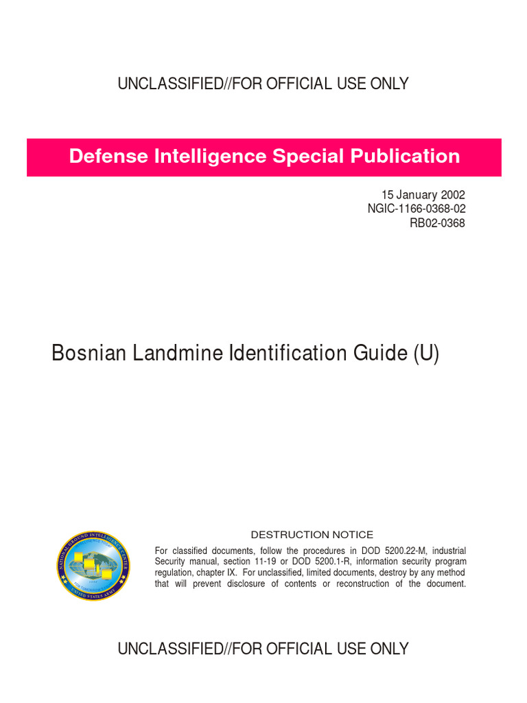 BOSNIAN LANDMINE GUIDE | PDF | Land Mine | Fuze