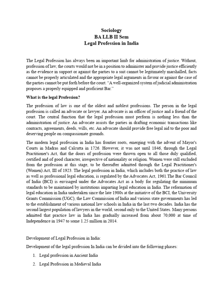 Legal Profession in India1 | PDF | Barrister | Lawyer