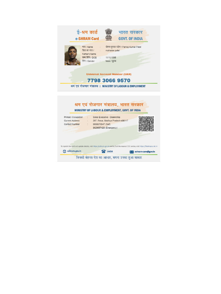 E Shram Card | PDF