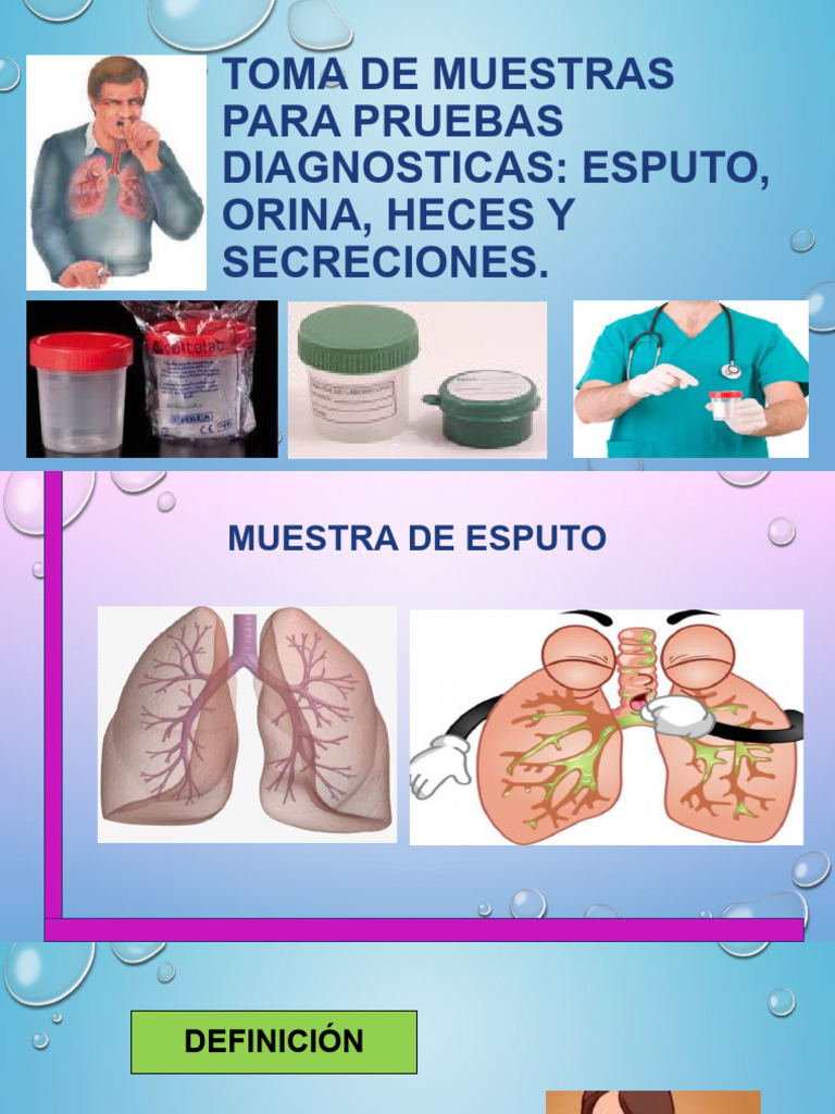 Toma de Muestras para Diagnostico Esputo Orina Heces y Secreciones ...