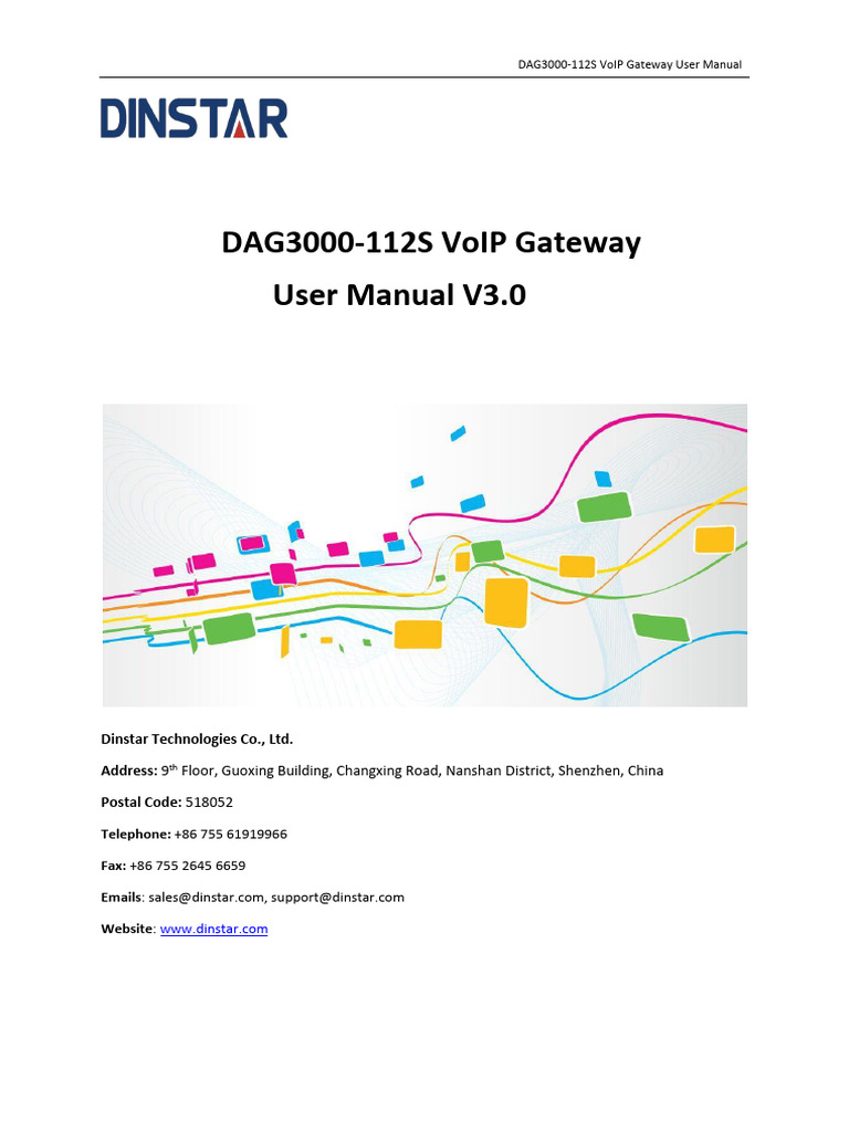 DAG3000 FXS Analog VoIP Gateway User Manual | Download Free PDF | Session Initiation Protocol ...