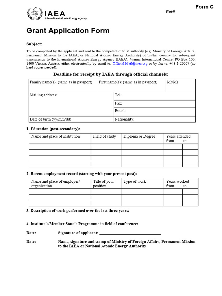 Grant Application Form | PDF
