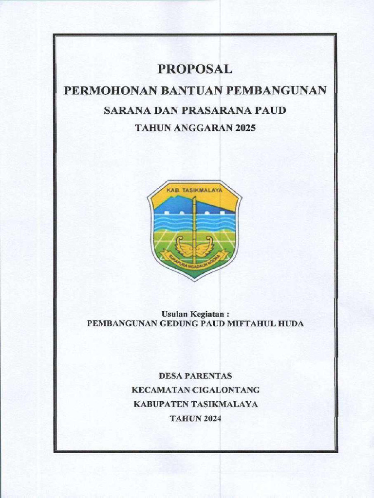 Surat Proposal Permohonan Bantuan Paud | PDF