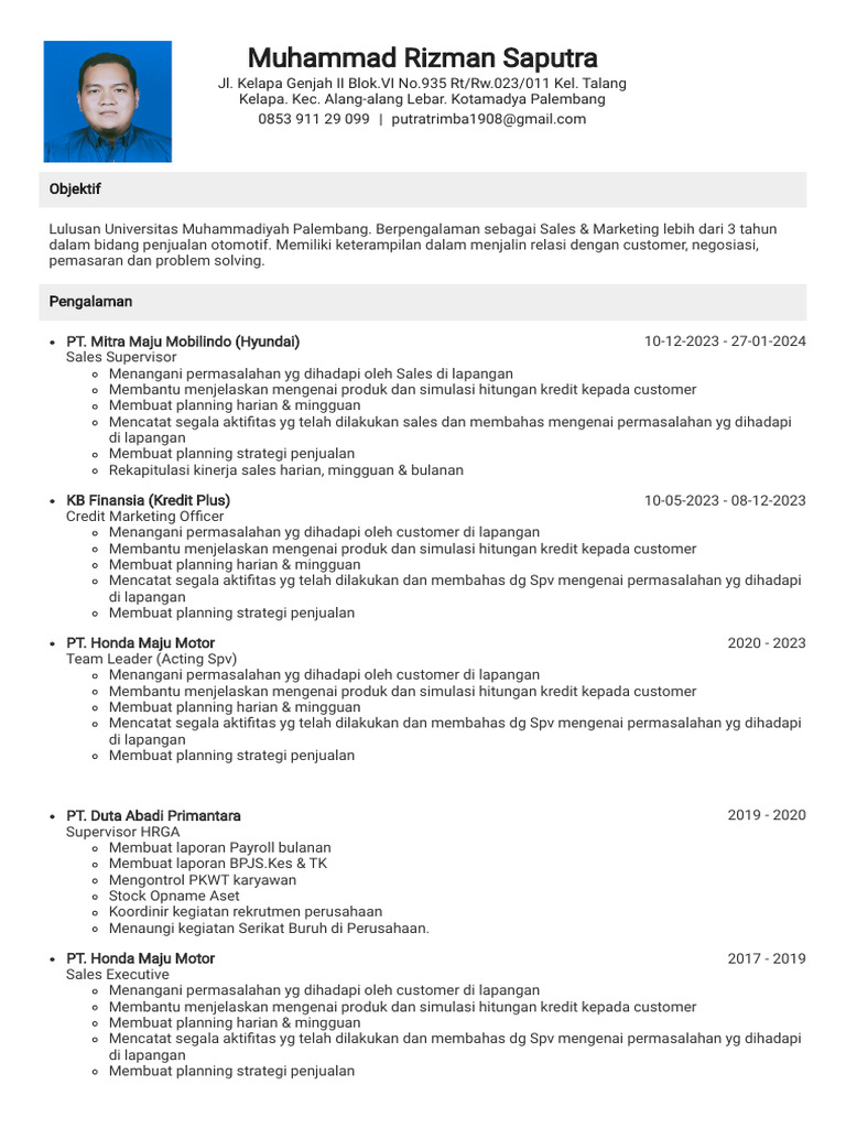 CV MKT Update Mei 2024 | PDF