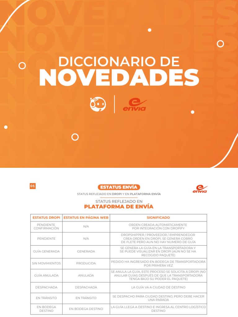 Envía - Significado de Estatus y Novedades | PDF