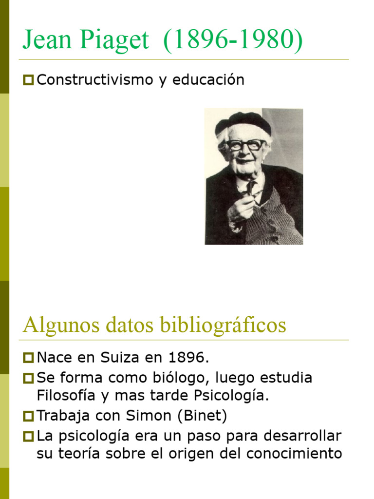Jean Piaget (1896-1980) | PDF | Mente | Pensamiento