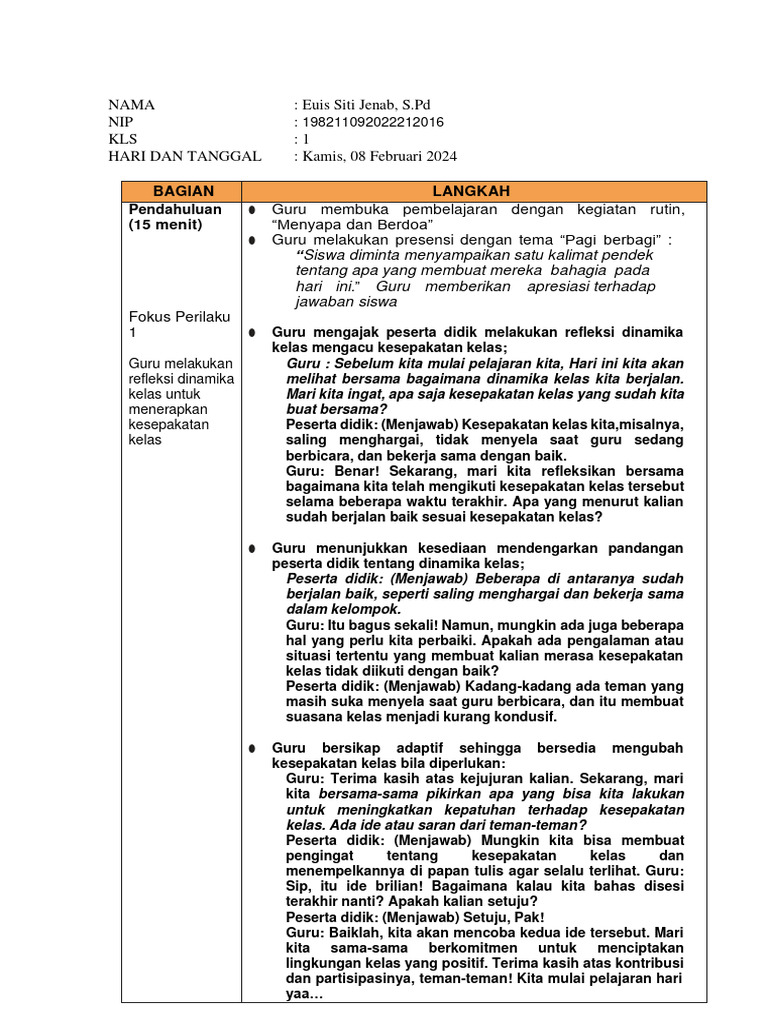 LANGKAH LANGKAH Penerapan Disiplin Positif | PDF | Karier ...
