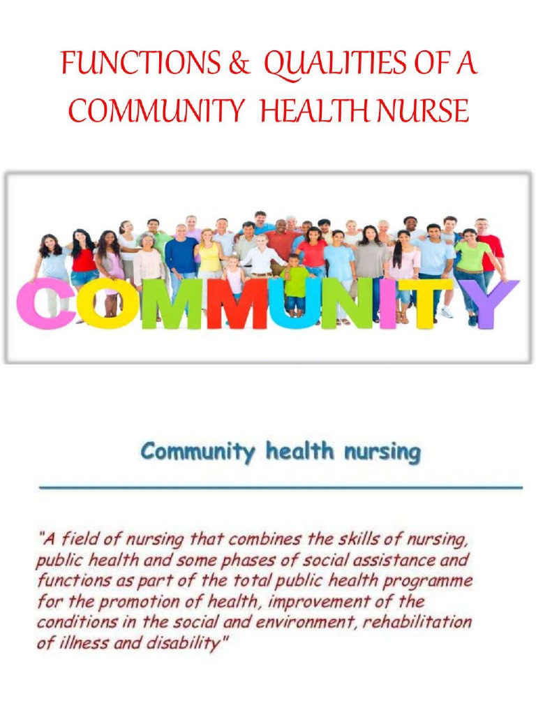 Functions Qualities of A Community Health Nurse | PDF