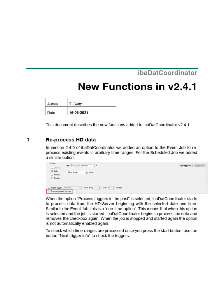 New_Features_ibaDatCoordinator_v2.4.1 | PDF | Computer File | Software