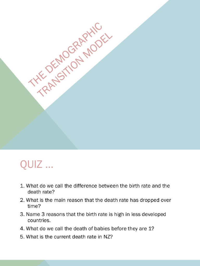 The Demographic Transition Model 38110483 | PDF