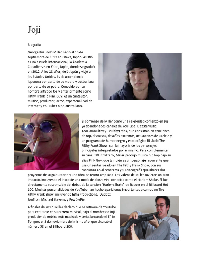 Joji | PDF | Musica Afroamericana | Grabación de sonido