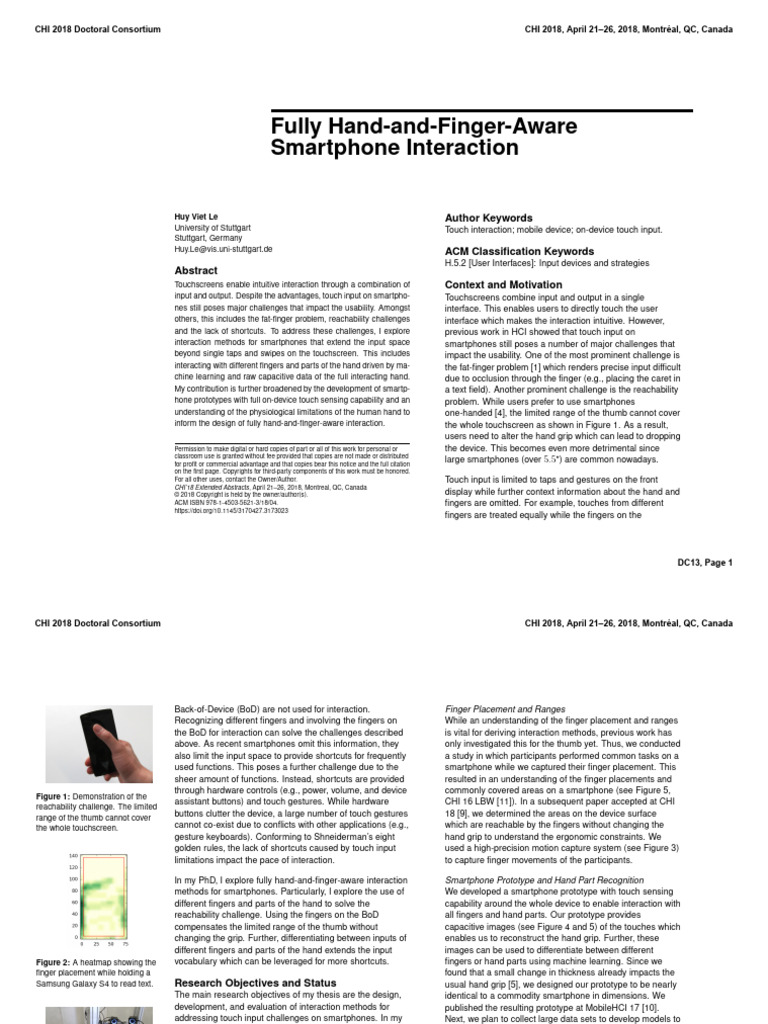 Le 2018 | PDF | Touchscreen | Human–Computer Interaction