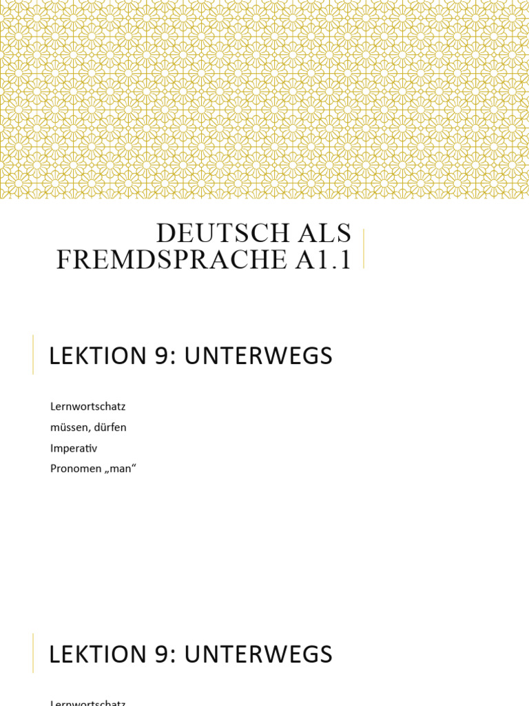 Deutsch Als Fremdsprache A1.1 | PDF