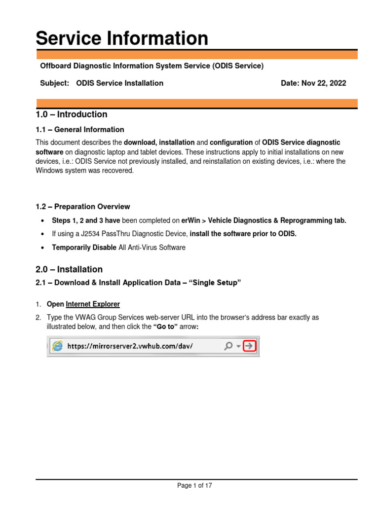 ODIS Software Installation & Configuration Instructions | PDF ...