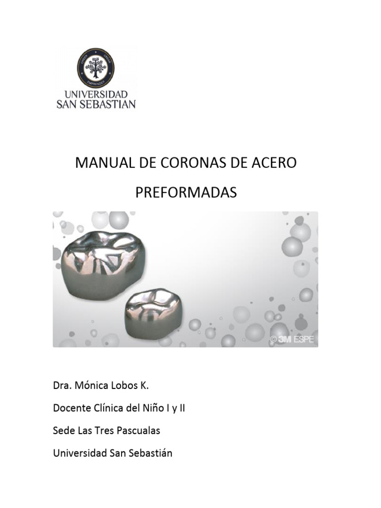 Manual Coronas de Acero Preformadas | PDF | Odontología | Boca