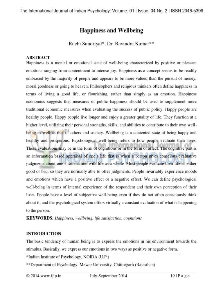 Understanding Happiness and Wellbeing | PDF | Well Being | Happiness