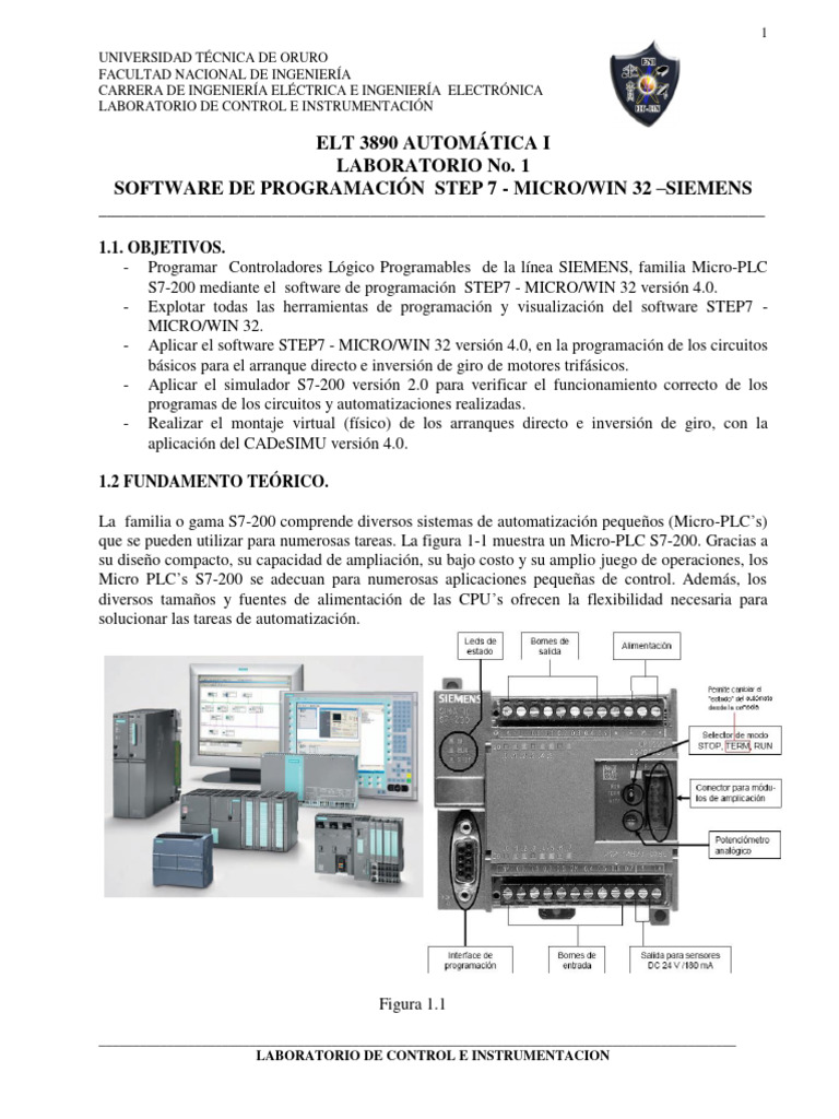 Guia Lab 1 3890 | PDF | Controlador lógico programable | Software