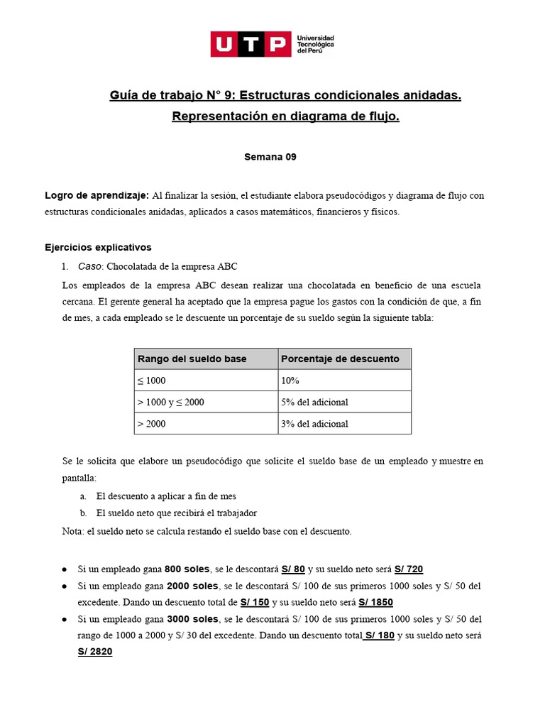 Guía de Trabajo S09 | PDF
