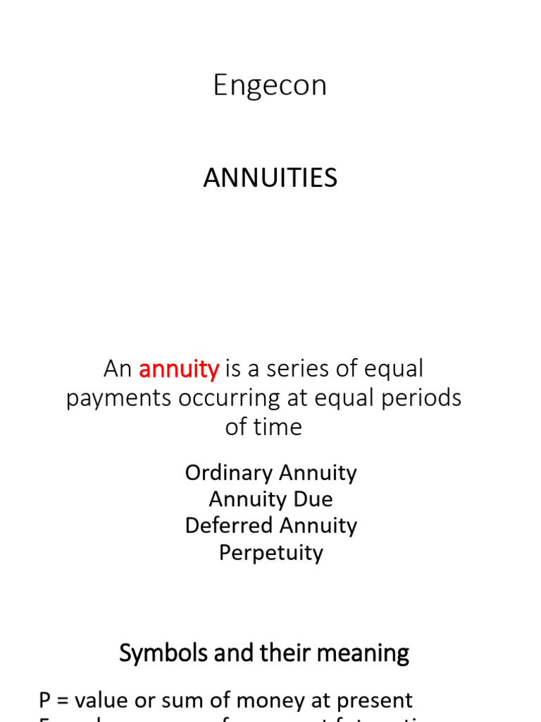 Engecon 3 Annuities Rev 0 Pdf Investing Money