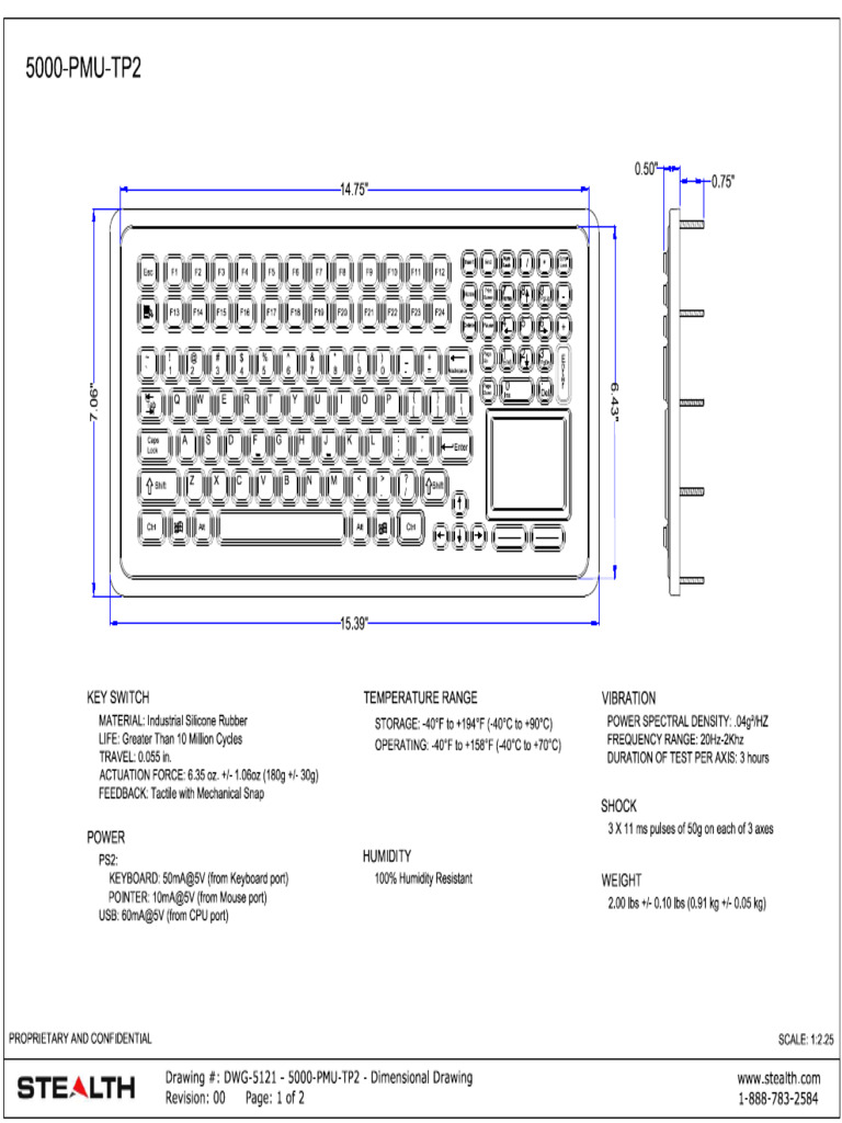 DWG-5121-REV-00 - 5000-PMU-TP2 Dimensional Drawing | PDF | Input/Output