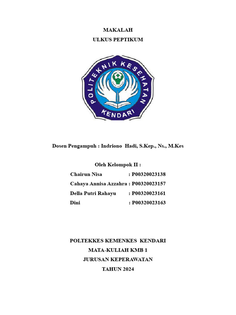 Penyakit Ulkus Peptikum: Penyebab dan Pengobatan | PDF