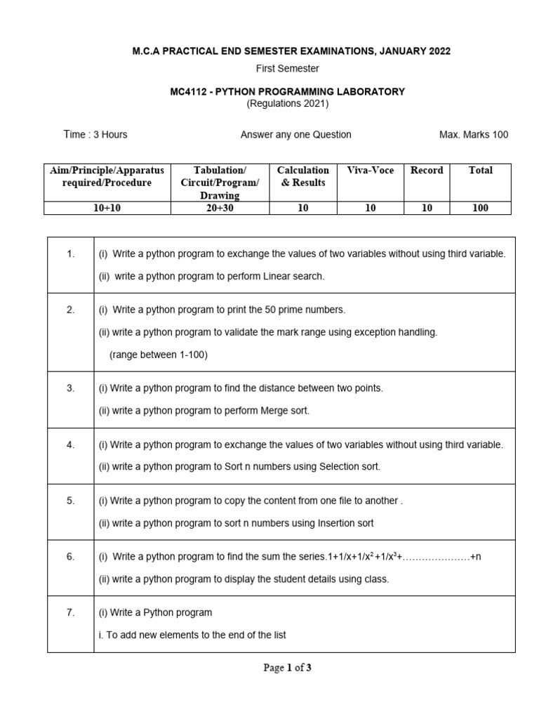 MC4112 Set1 | PDF | Python (Programming Language) | String (Computer Science)