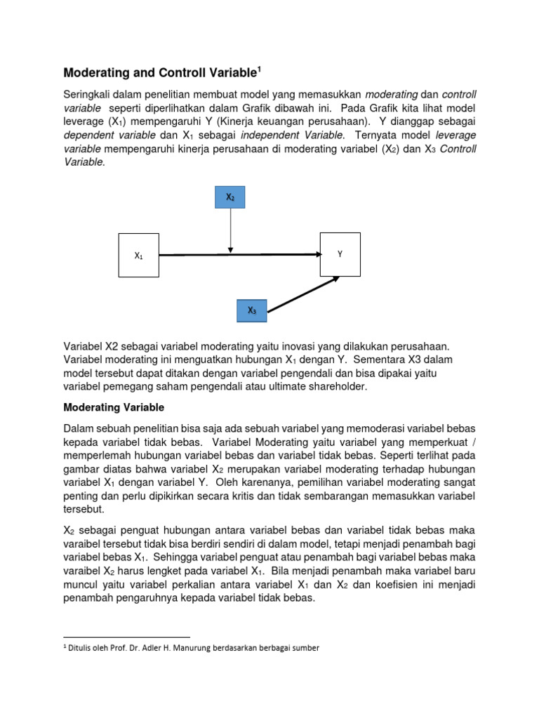 Moderating and Control Variable | PDF