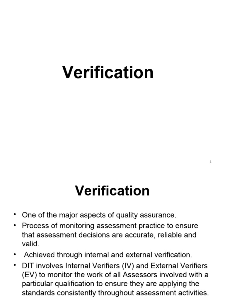 1 - Introduction - Verification 1 C | PDF | Verification And Validation ...