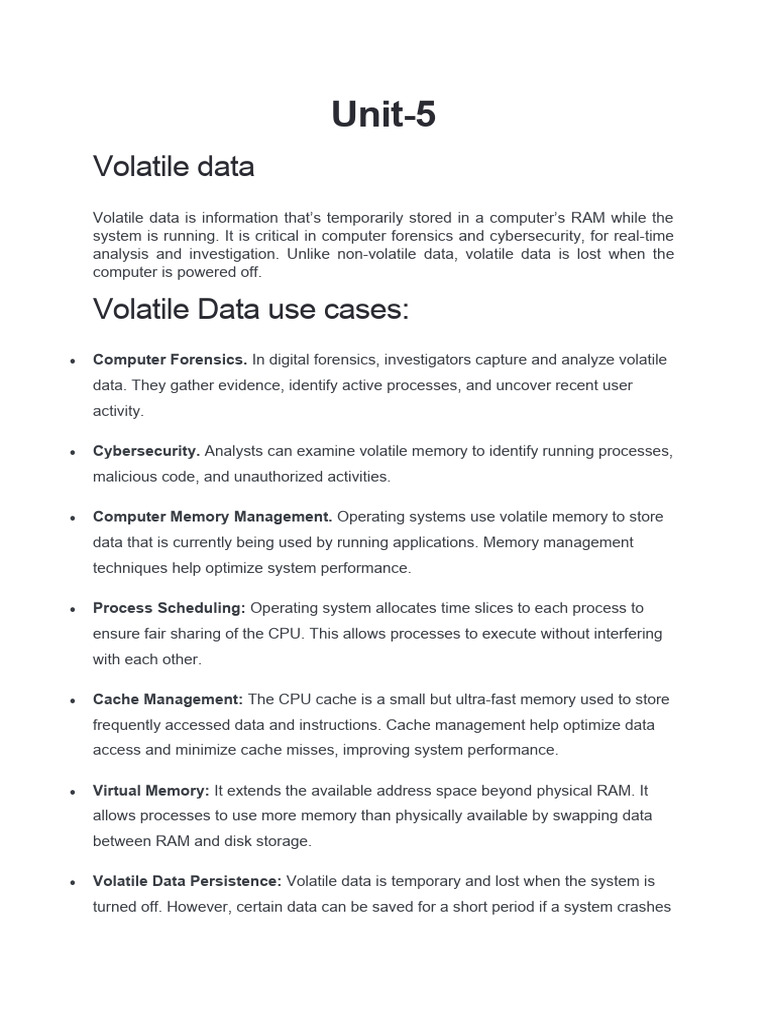 Volatile Data UNIT 5 | PDF | Windows Registry | Http Cookie