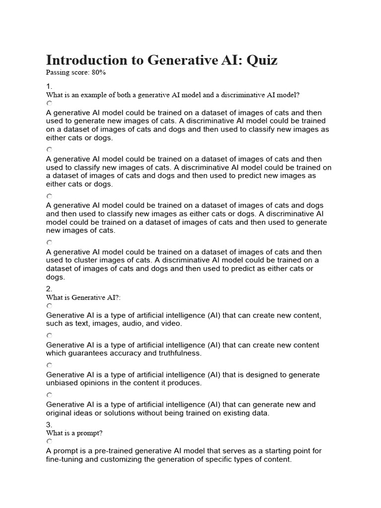 Introduction To Generative AI | PDF | Artificial Intelligence ...